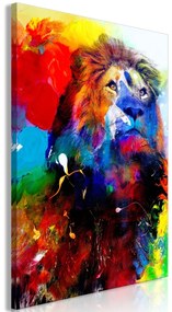 Obraz - Lion and Watercolours (1 Part) Vertical