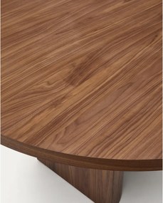 Kulatý jídelní stůl s deskou v dekoru ořechového dřeva ø 150 cm Nealy – Kave Home