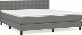 Box spring postel s matrací tmavě šedá 180x200 cm textil 3140394