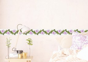 Samolepící bordura na zeď Květy | 5 m x 13.8 cm | DWB8229