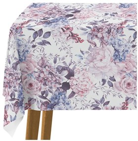 Ubrus na stůl Jarní kompozice - květiny v odstínech růžové a modré barvy
