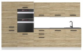 Kuchyňská linka Belini Premium Full Version 300 cm dub sonoma s pracovní deskou GRACE
