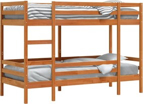 Patrová postel voskově hnědá 90x190 cm masivní borové dřevo 3284223