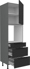 ARIA ab | vysoká skříňka 60 DPS-215 3S1F na vestavnou troubu | PREMIUM BOX | 60 cm | ANTI FINGERPRINT povrch | antracit/černá