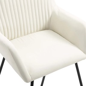 Jídelní židle 4 ks krémové textil,  277098