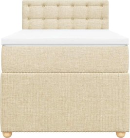 Box spring postel s matrací krémová 90x200 cm textil 3289658