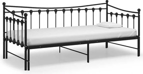 Rám vysouvací postele/pohovky černý kovový 90 x 200 cm 324758