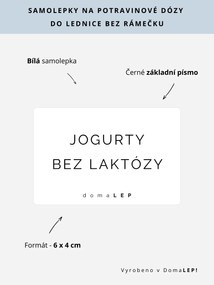 JOGURTY BEZ LAKTÓZY - Samolepka na dózy do lednice, 6 x 4 cm