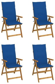 Zahradní polohovací židle s poduškami 4 ks masivní akácie,  3065357
