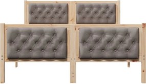 Rám postele s čelo Taupe 150 x 200 cm Masivní borové dřevo 3394286