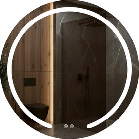 Tutumi Zrcadlo Modern ⌀80 cm s vyhříváním a regulovatelným LED osvětlením HOM-00906