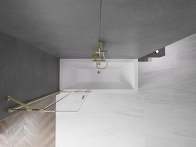 Mexen Velar, 2-křídlová posuvná vanová zástěna 70 x 150 cm, 8mm čiré sklo, zlatý matný profil, 896-070-000-01-55
