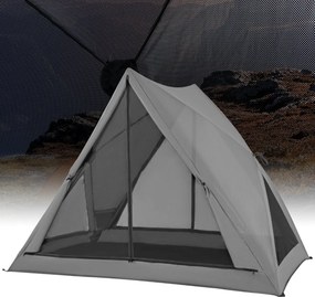 Costway Vyskakovací stan pro 2-3 osoby 360° jednostranný průhledný, šedá