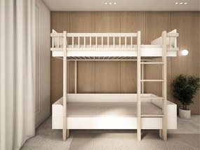 Dětská patrová postel BASIC se žebříkem vpravo 90x200 cm Zvolte barvu: Kašmírová