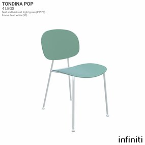 Židle Tondina Pop Barva kovové konstrukce: Matt white 30, Barva sedáku a opěradla z recyklovaného plastu: Light green IP557C