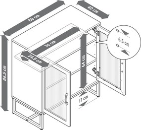 Tchibo - Odkládací skříňka se skleněnými dvířky