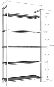KALUNE DESIGN Kovová knihovna GLAMP zlatá 552NOS1304