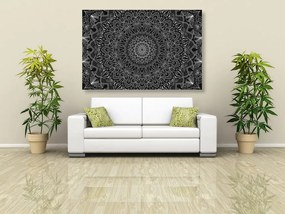Obraz detailní ozdobná Mandala v černobílém provedení Varianta: 120x80
