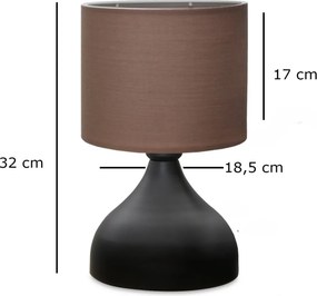 Stolní lampa Mija černá/hnědá