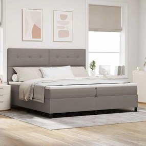Postel s boxspringem s čelo Taupe 200 x 200 cm textil 3339417