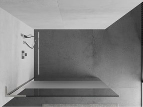 Mexen Kioto L, sprchová zástěna Walk-In 120 x 200 cm, 8mm čiré sklo-námraza, broušená ocel profil, 800-120-103-97-35