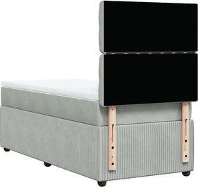 Box spring postel s matrací světle šedá 90x190 cm samet 3292220