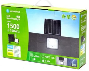 Aigostar - LED Stmívatelný solární reflektor LED/150W/3,4V IP66 + DO