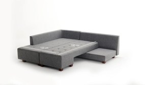 Atelier del Sofa Rohová sedací souprava Manama Corner Sofa Bed Left - Grey, Šedá