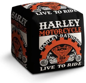 Sablio Taburet Cube Harley-Davidson Live to ride: 40x40x40 cm