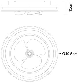 Globo 03651 - LED Stropní svítidlo s ventilátorem GATIAN LED/30W/230V černá + DO