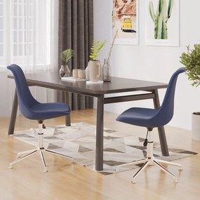 vidaXL Otočné jídelní židle 2 ks textil [338365] Barva: Modrá