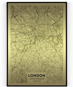 Plakát / Obraz Mapa London Pololesklý saténový papír A4 - 21 x 29,7 cm