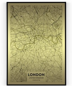 Obraz Mapa London 30 x 40 cm - napnuté plátno na dřevěném rámu