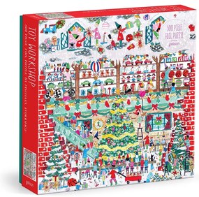 Galison Fóliové puzzle Michael Storrings Vánoční dílna hraček 500 dílků