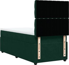 Box spring postel s matrací tmavě zelená 100x200 cm samet 3292271