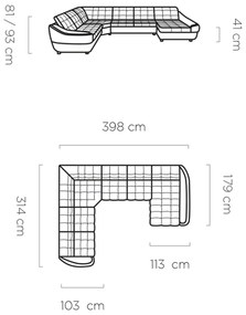 Wersal Sedací souprava rohová Infinity XL R2 - pravý roh