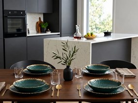 Keramická sada talířů Kati Green Gold 8ks