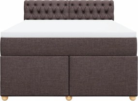 Box spring postel s matrací tmavě hnědá 140x190 cm textil 3286685