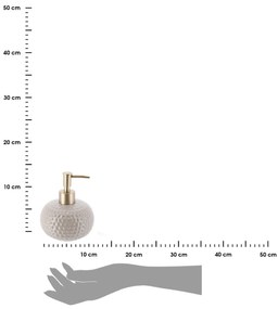 Dávkovač mýdla Nolan, béžová/se zlatými prvky