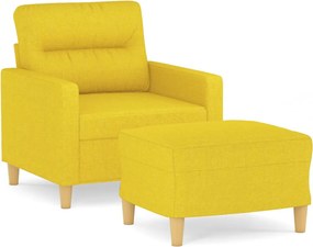 Křeslo s podnožkou světle žluté 60 cm textil 3201070