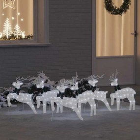 LED Sobové 6 ks Stříbrná 45 x 19 x 65 cm textil 3385897