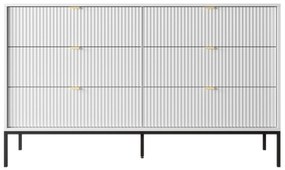 Komoda Nova 154 cm se zásuvkami bílá/černá