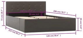 vidaXL Marketos Rám postele zvedací úložný prostor šedý umělá kůže 120 x 200 cm