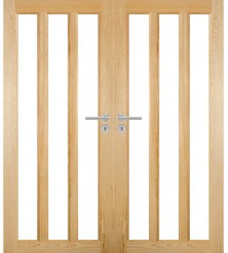 Archo - Dvoukřídlé dřevěné dveře dýhované z borovice Omaha 105543