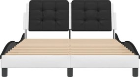 Rám postele s LED bez matrace Zadar bílý a černý 140x190 cm 3214109