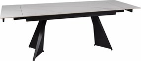 Jídelní rozkládací stůl Laconi 160/220 cm keramika bílý mramor/černý