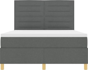 Postel s boxspringem s matrací Tmavě šedá 140 x 190 cm textil 3339540