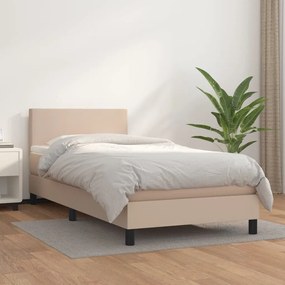 vidaXL Box spring postel s matrací 80 x 200 cm umělá kůže [3140972] Barva: cappuccino