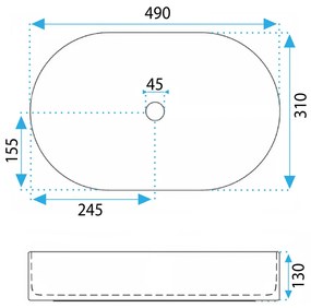 Keramické umyvadlo na desku REA VANDA