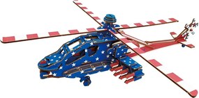 Dřevěné 3D puzzle Americký bojový vrtulník Apache